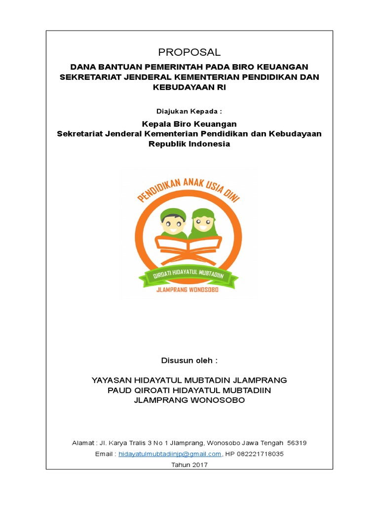 Proposal Bantuan Dana Pemerintah Pada Bi | PDF