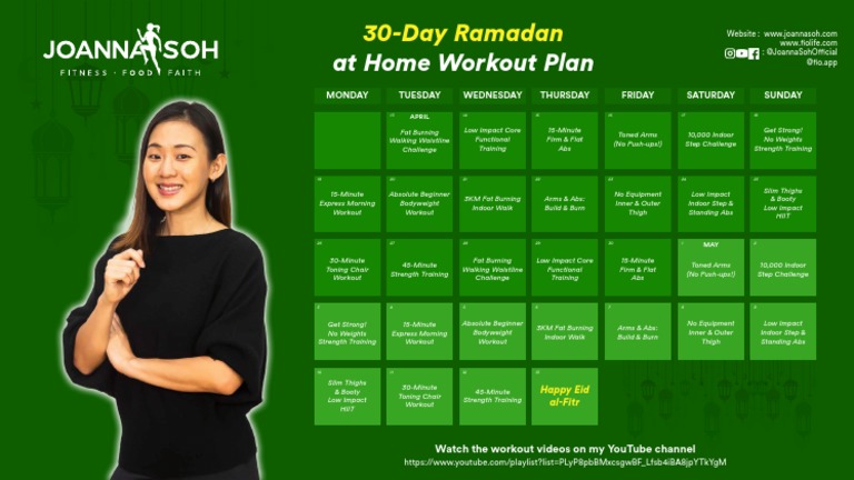 30 Day Ramadan at Home Workout Plan | PDF | Strength Training ...