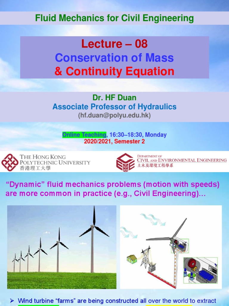 Conservation of Mass: & Continuity Equation | PDF | Fluid Dynamics ...