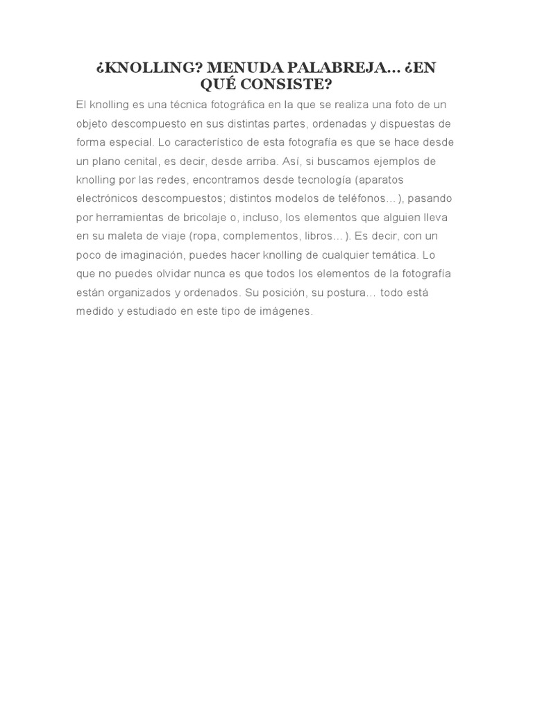 KNOLLING | PDF | Creatividad | Science