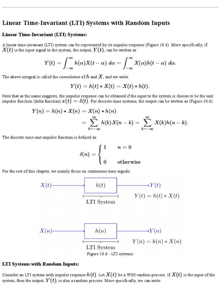 8.linear Time-Invariant (LTI) Systems With Random Inputs | Download Free PDF | Theoretical ...