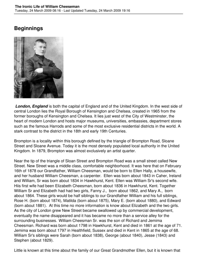 The Ironic Life of William Cheesman | PDF | United Kingdom
