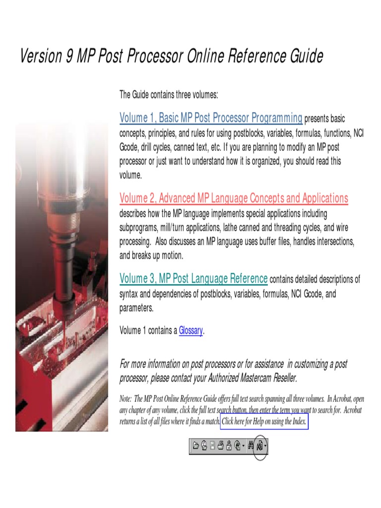 Version 9 MP Post Processor Online Reference Guide | PDF