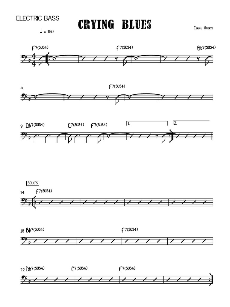 Crying Blues - Electric Bass | PDF