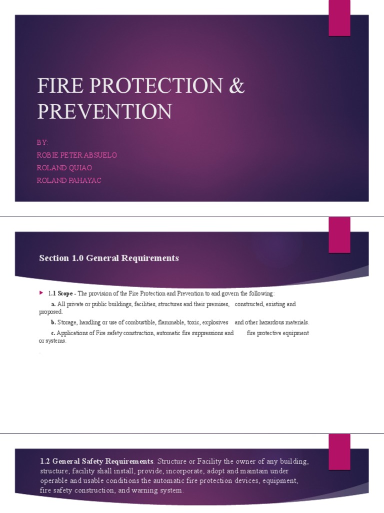 Fire Protection Prevention Autosaved | PDF | Fire Sprinkler System ...