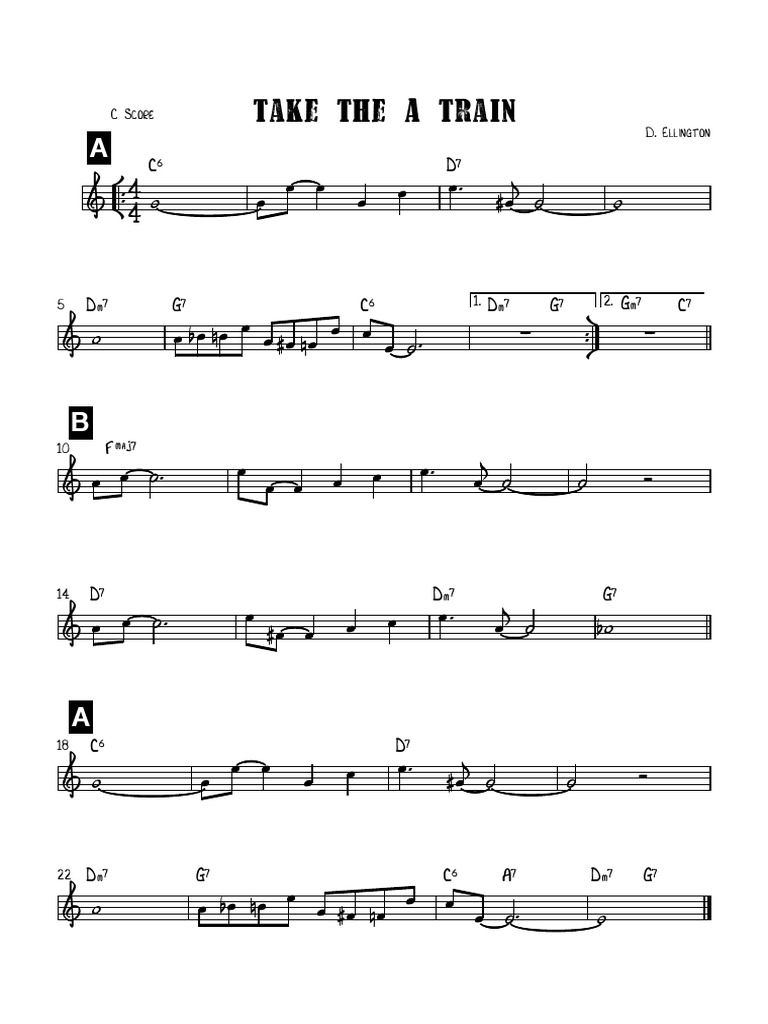 Take The A Train (C Score) | PDF