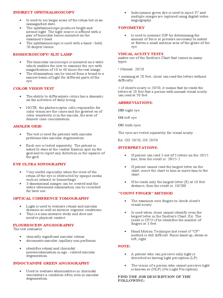 OD-right Eye OS-left Eye OU-both Eyes | PDF | Visual Impairment ...