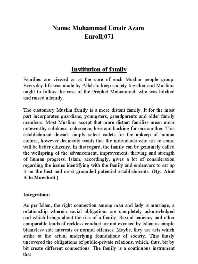 Islamiat Assignment | PDF | Ummah | Marriage