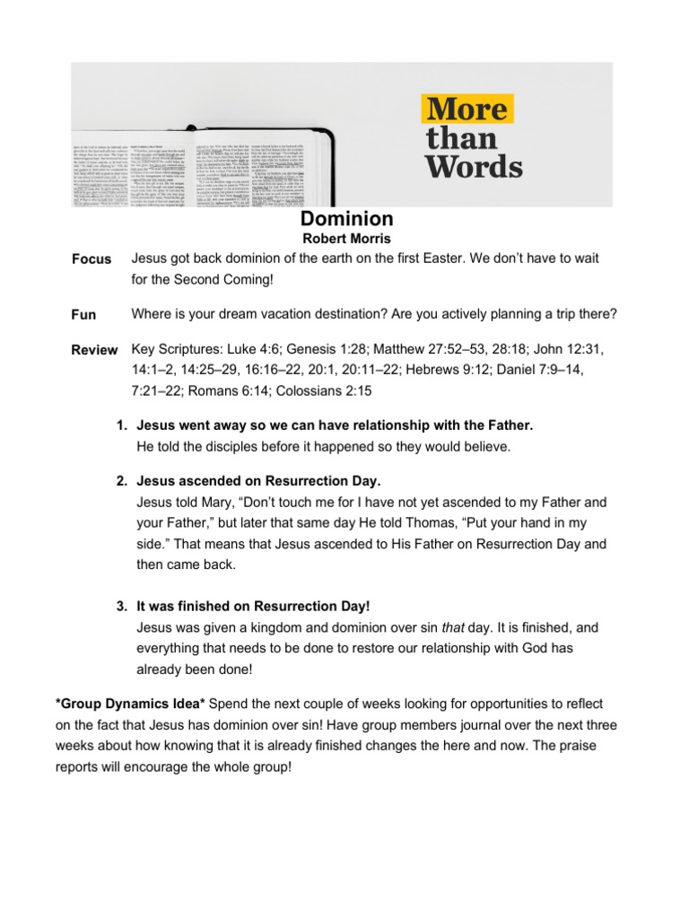 Easter's Dominion Restored | PDF | Gospel Of Matthew | Lord's Prayer