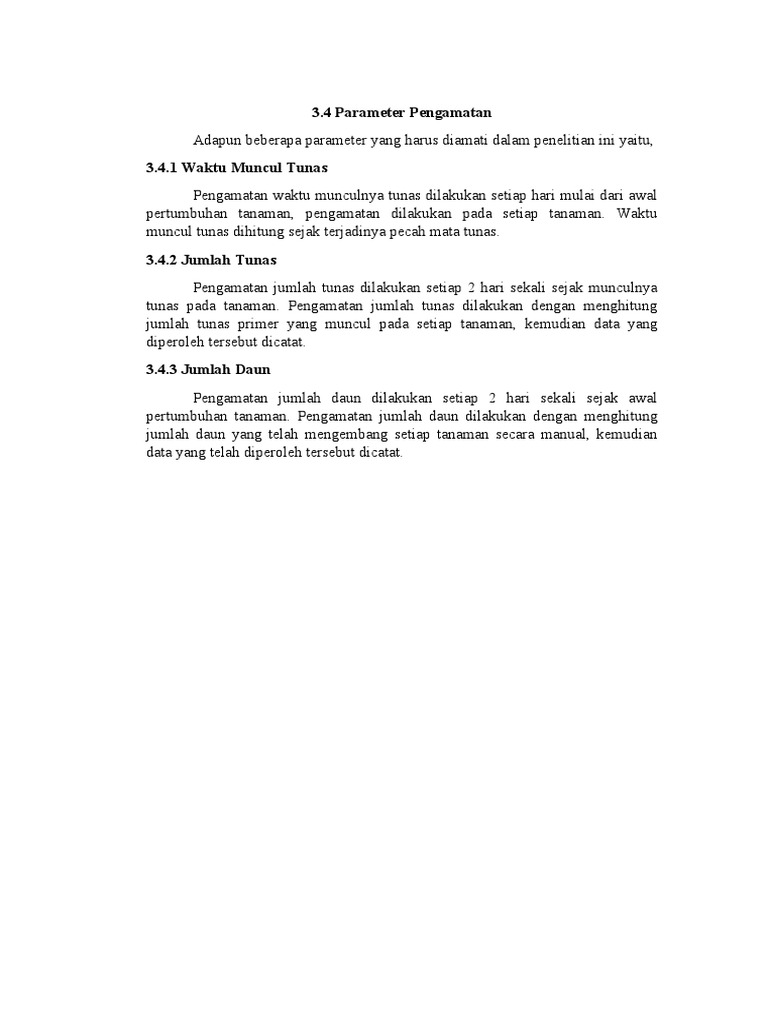 BAB 3.4 Parameter Pengamatan Laporan DBT | PDF
