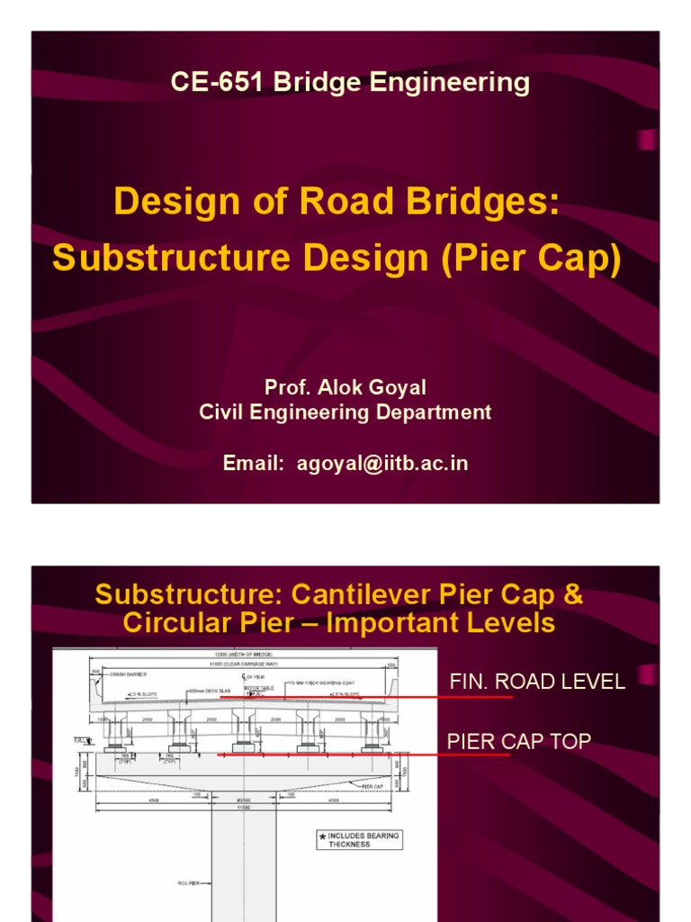 Design of Road Bridges: Substructure Design (Pier Cap) : CE-651 Bridge ...