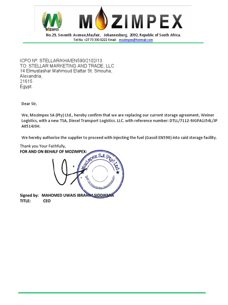 Confirmation Letter - Stellar | PDF