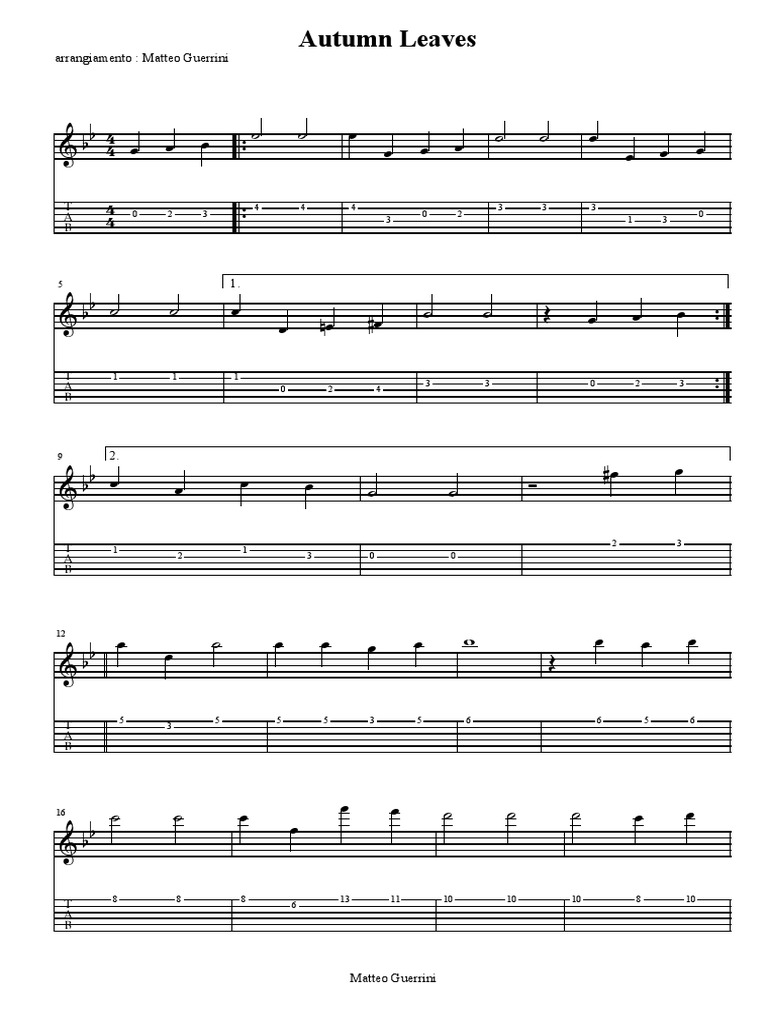 Autumn Leaves Melody | PDF