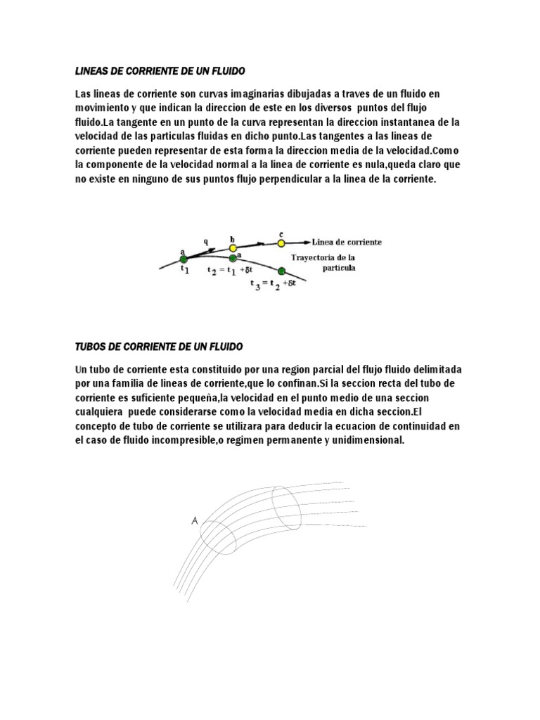 Dirección y trayectoria del flujo: líneas y tubos de corriente | PDF