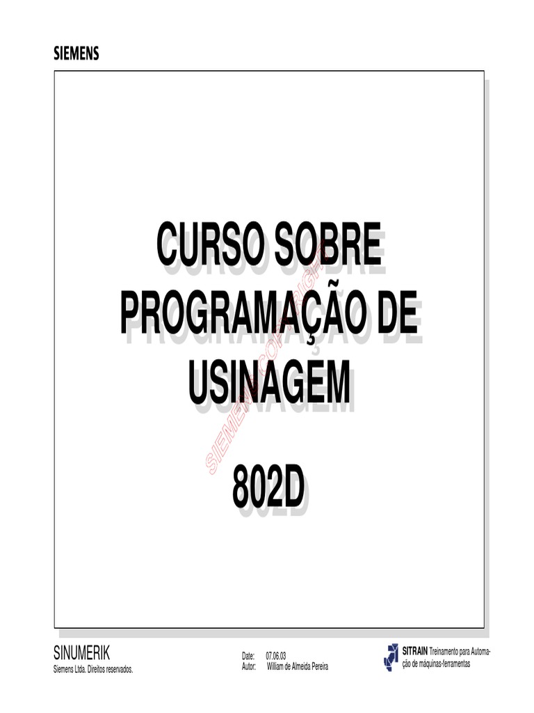 Manual de Programação 802D SINUMERIK | PDF | Máquina-ferramenta ...