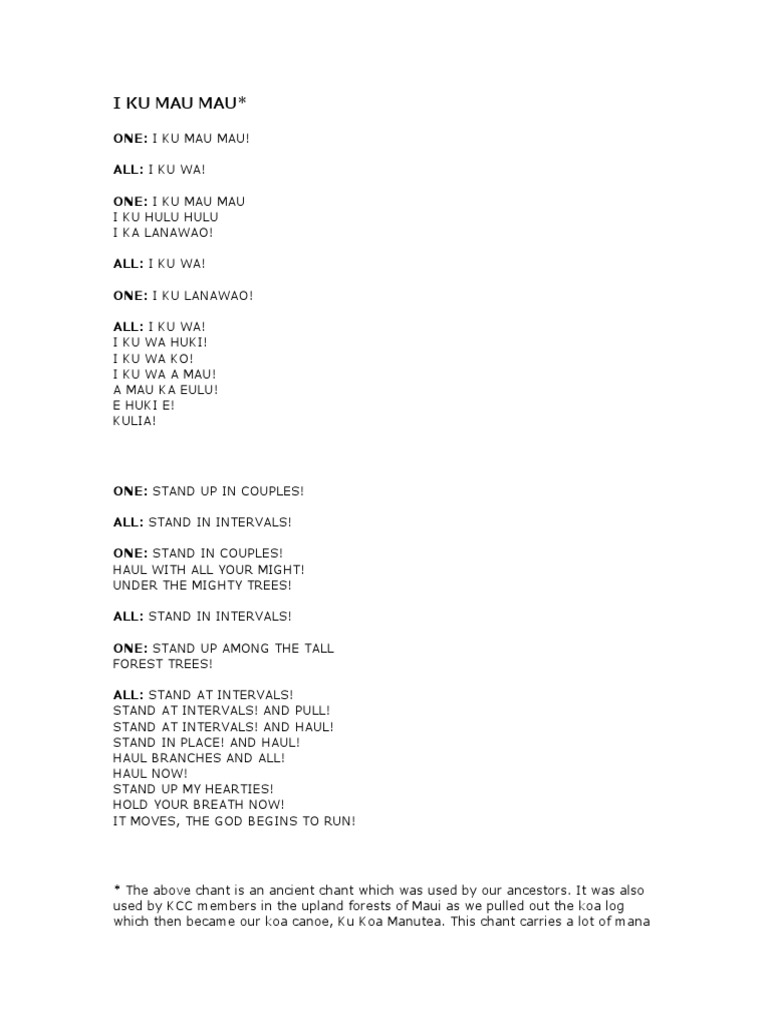 Hawaiian Chants | PDF | Religious Behaviour And Experience