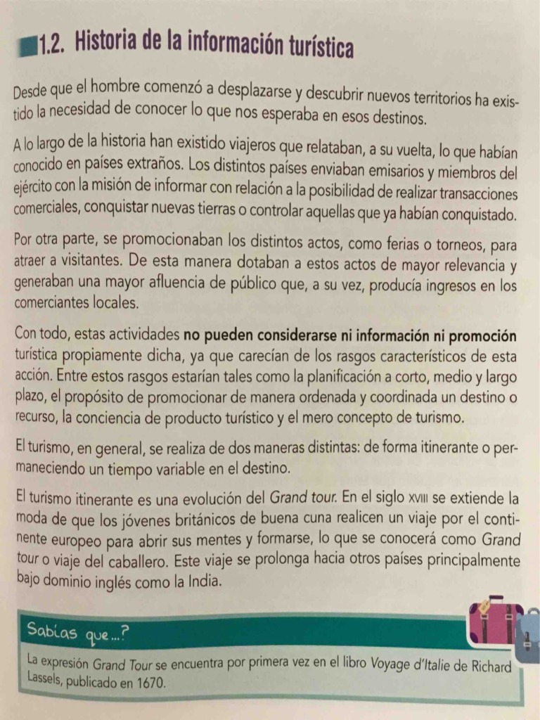 Historia de La Información Turística (Complementario) | PDF