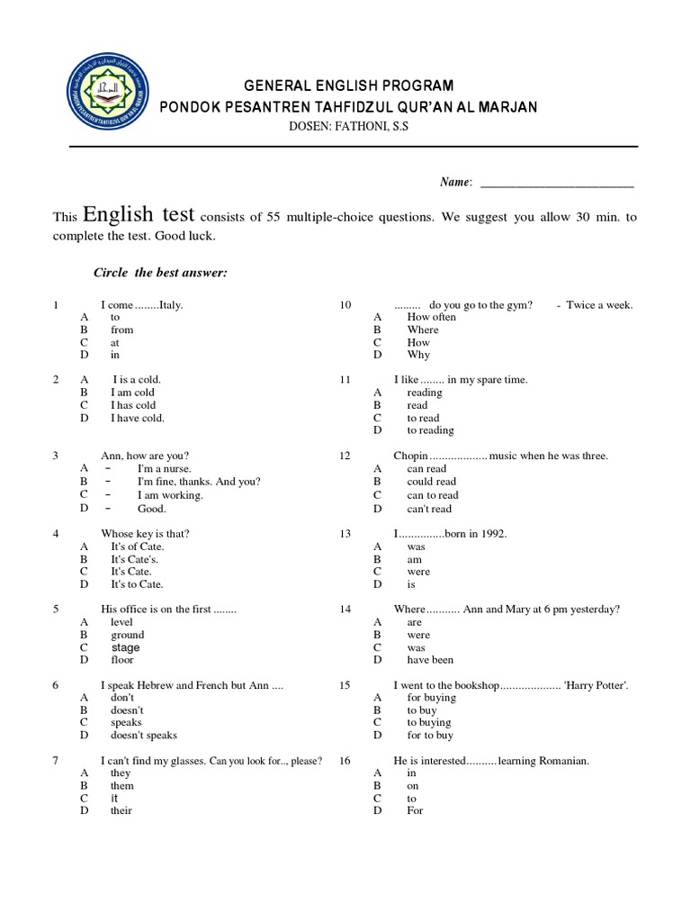 General English Program | PDF