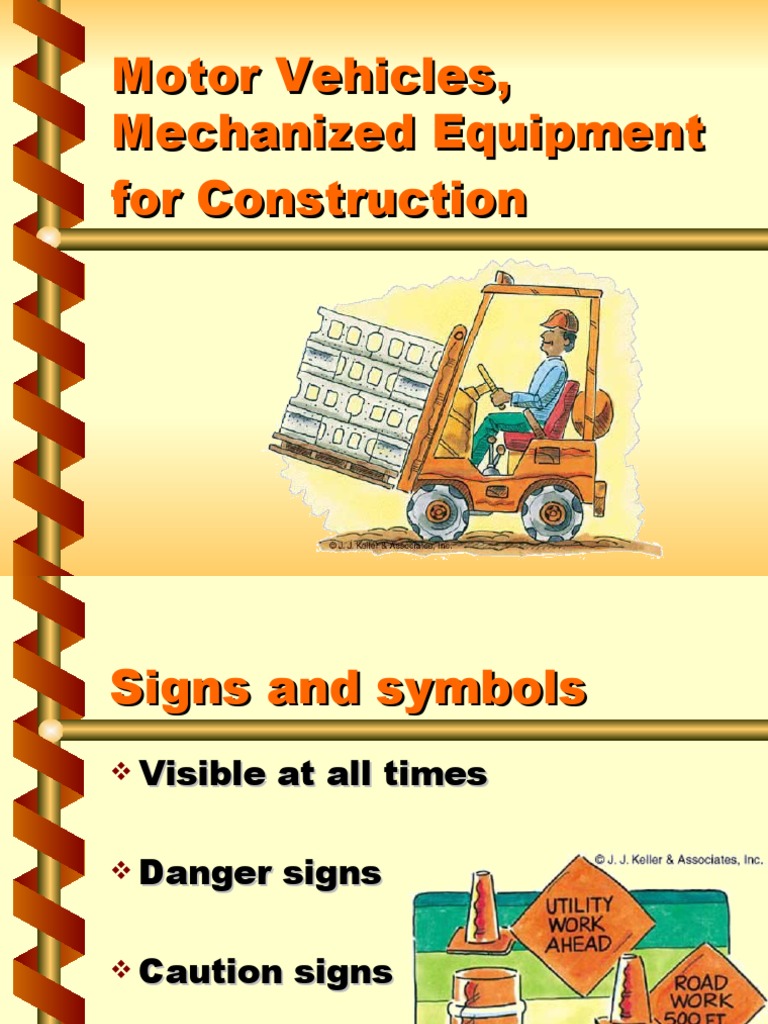 Motor Vehicles, Mechanized Equipment For Construction | PDF | Tractor ...