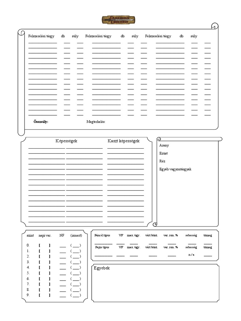 Magyar dnd3.5 Karlap M | PDF