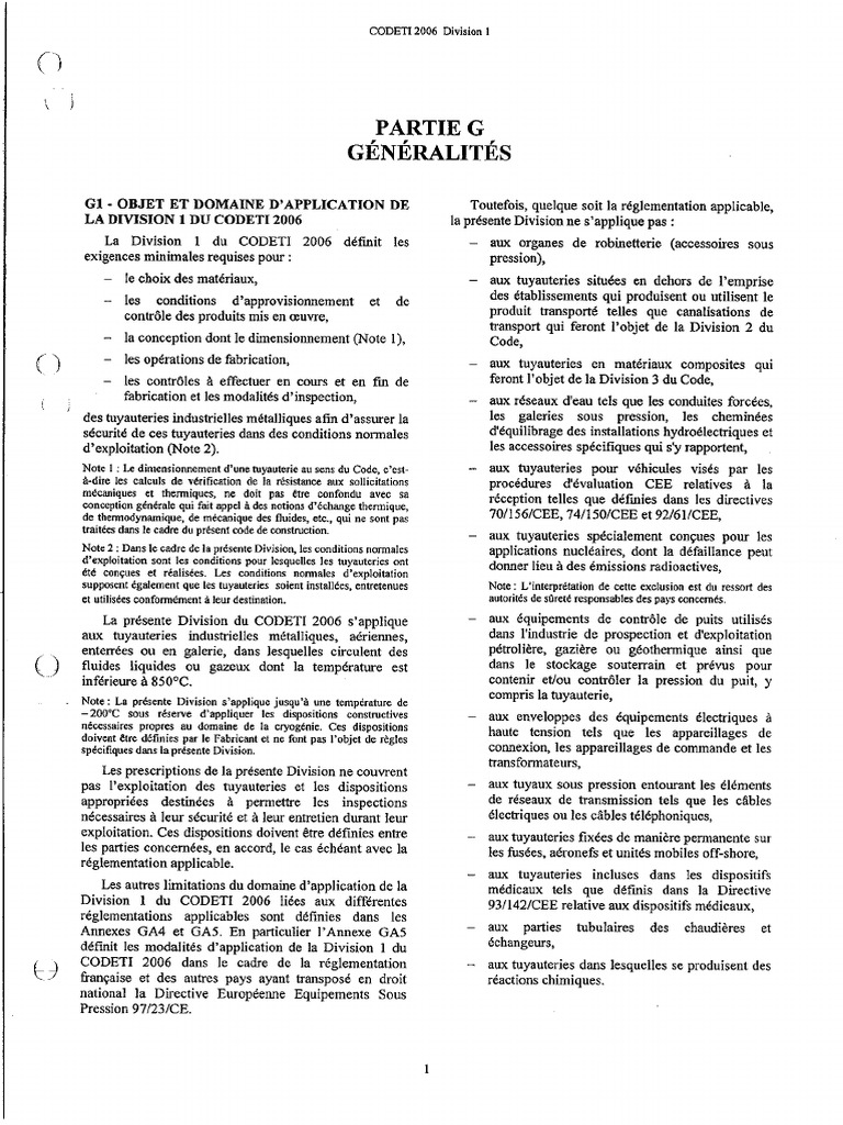 Codeti 2006 - Partie G - Généralité | PDF