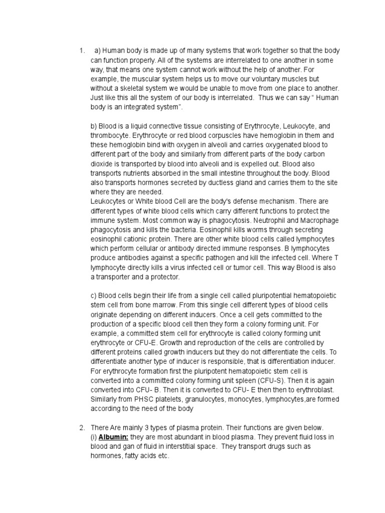 Bch 201 Assignment Pdf Blood Cell Blood