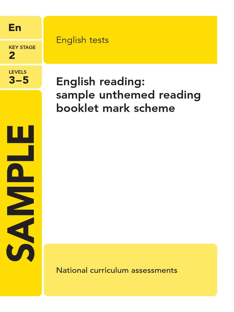 Sampleks2l35 English Reading Mark Scheme | PDF | Question | Copyright