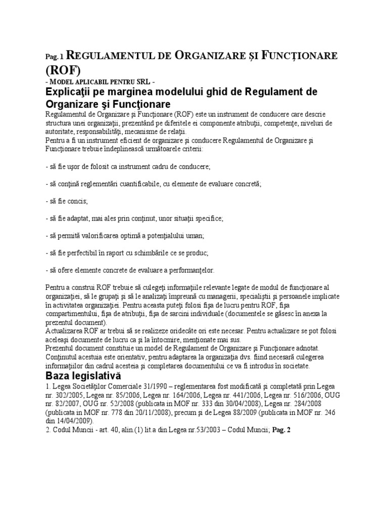 Rof Model Aplicabil | PDF