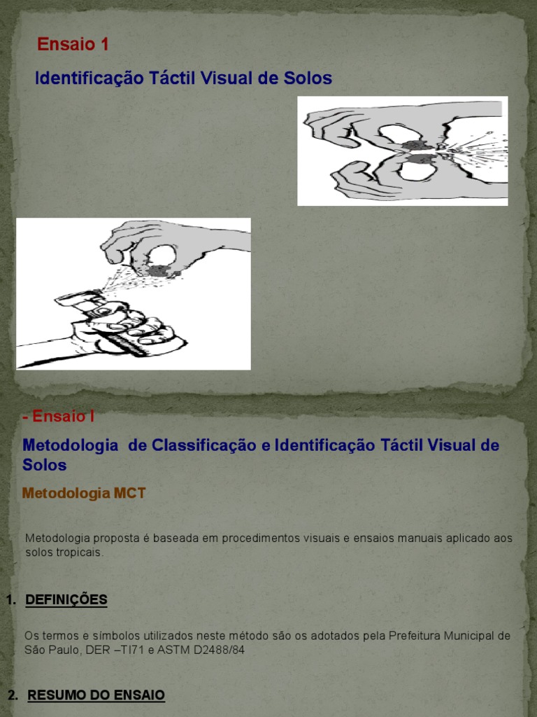 Aula 1 Analise Táctil Visual - MCT | PDF | Materiais naturais | Solo