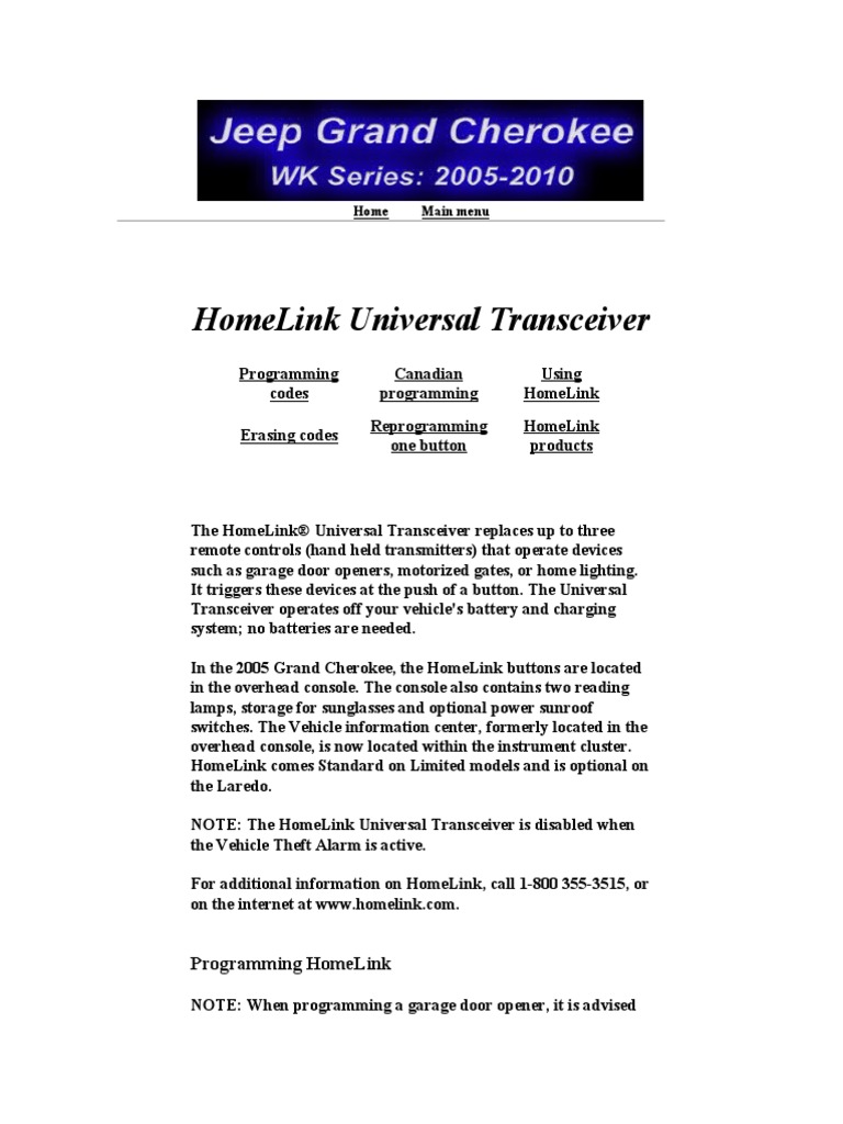 Homelink Universal Transceiver | PDF | Electronics | Manufactured Goods