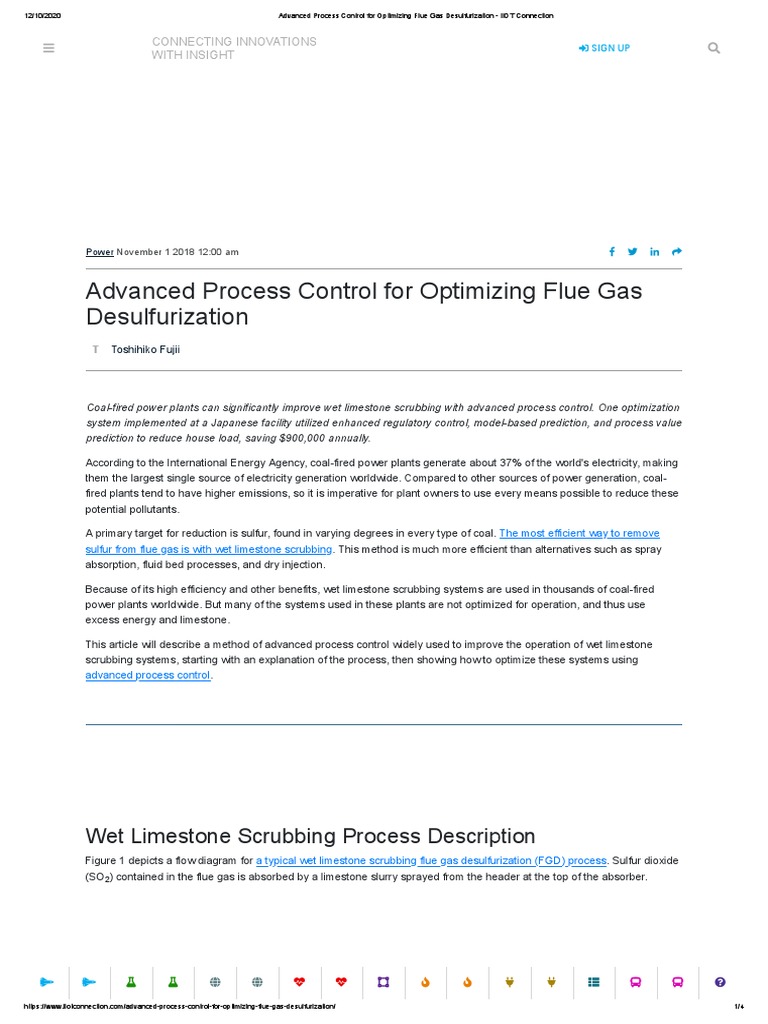 Advanced Process Control For Optimizing Flue Gas Desulfurization - IIOT ...