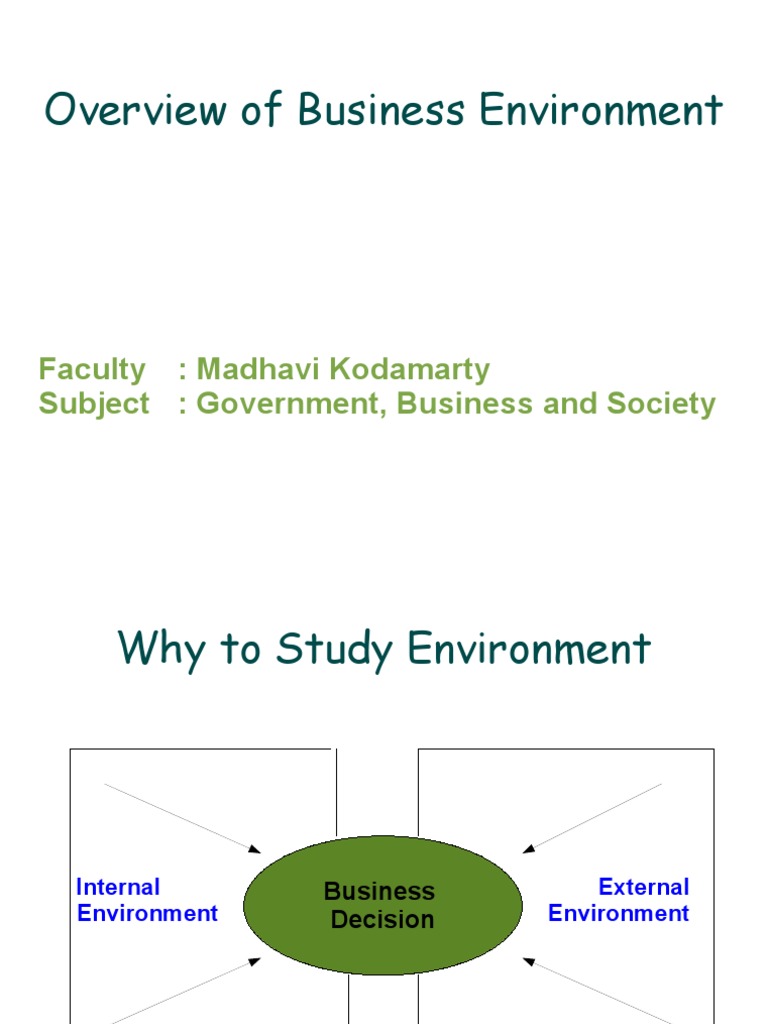 Overview of Business Environment | PDF | Economics | Business