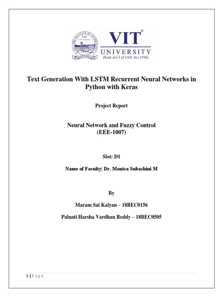 Text Generation With LSTM Recurrent Neural Networks in Python With ...