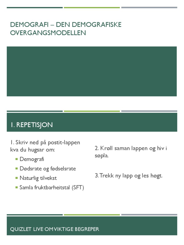 Demografi 2 - Demografisk Overgang, Faser | PDF