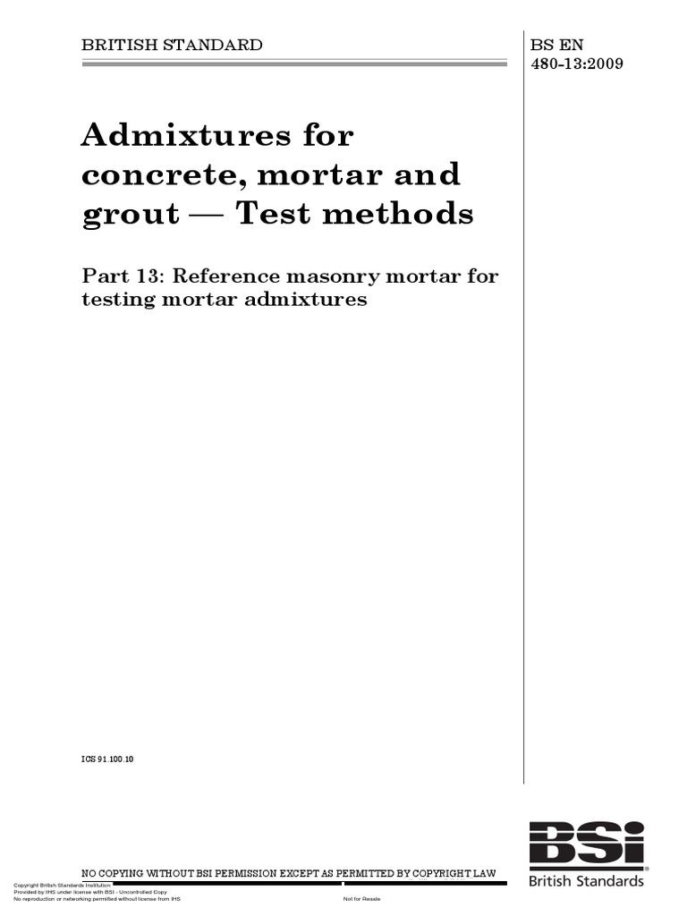 BS en 480-13-2010 | PDF | Concrete | Mortar (Masonry)