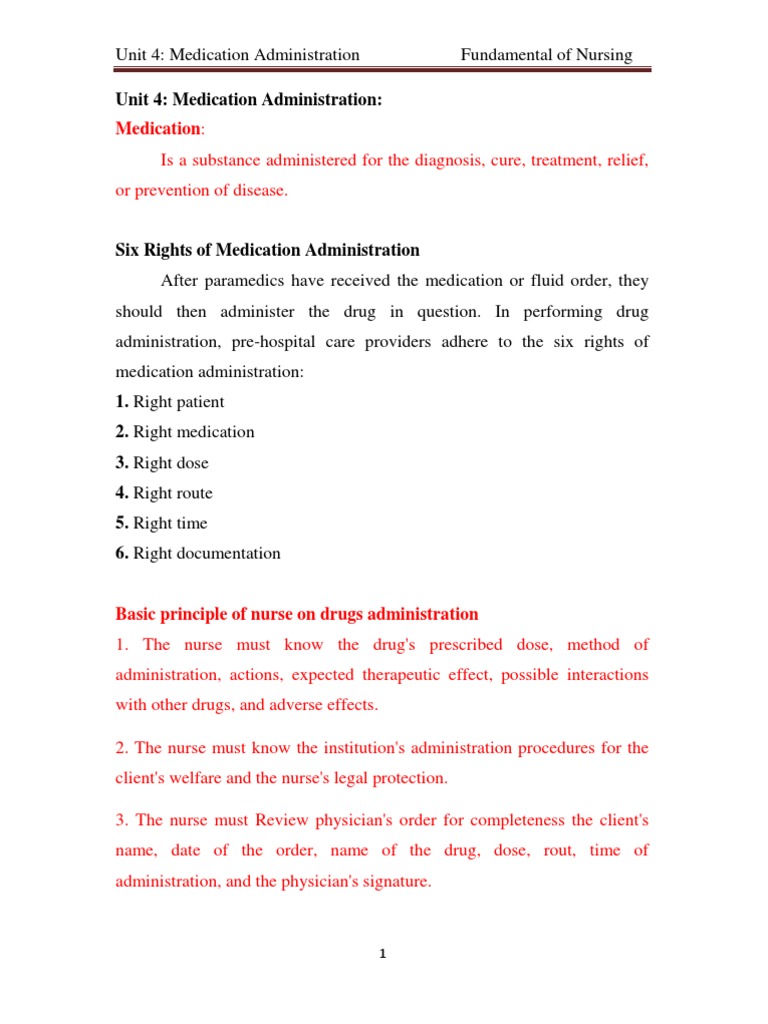 Unit 4 Medication Administration | PDF | Injection (Medicine) | Topical ...