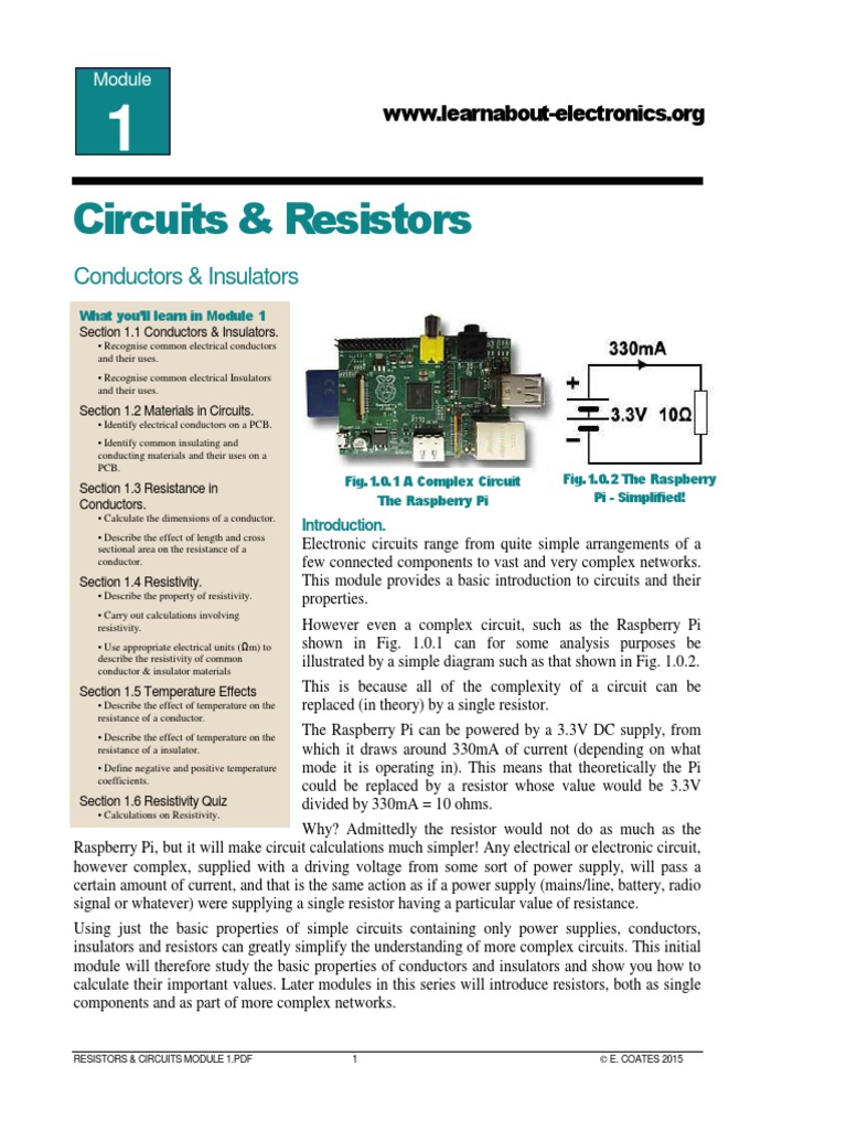 Circuits & Resistors: Conductors & Insulators | PDF | Electrical ...