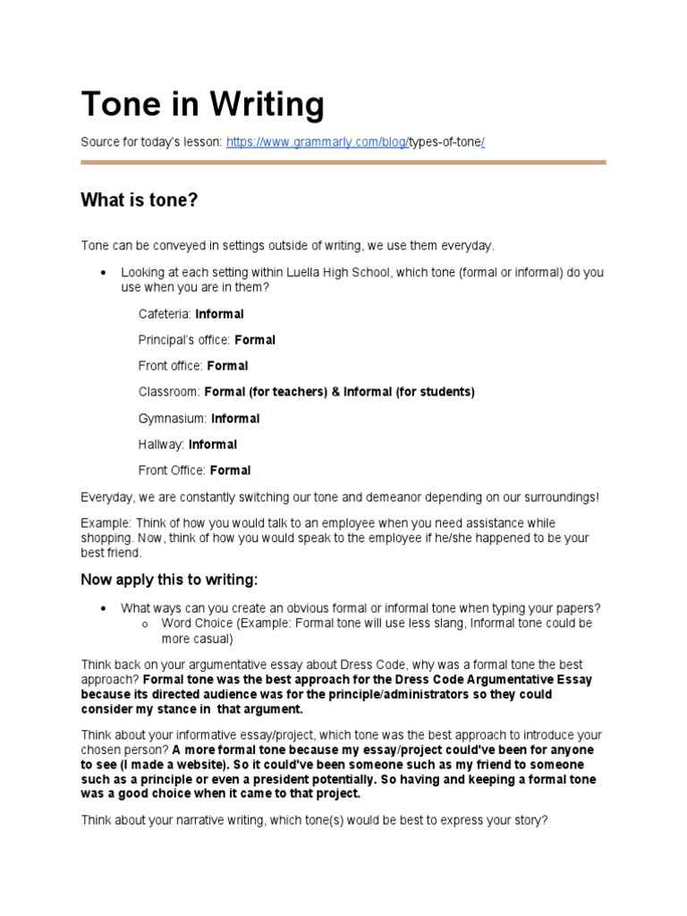Tone in Writing | PDF | Essays