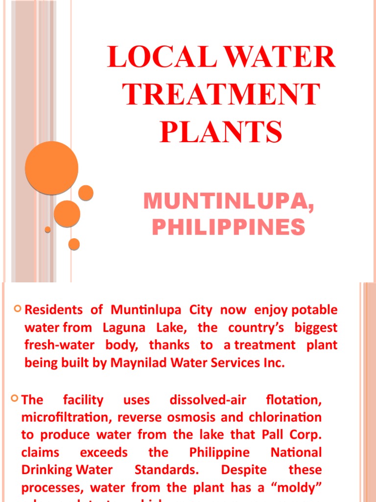 Local Water Treatment Plants: Muntinlupa, Philippines | PDF | Water ...
