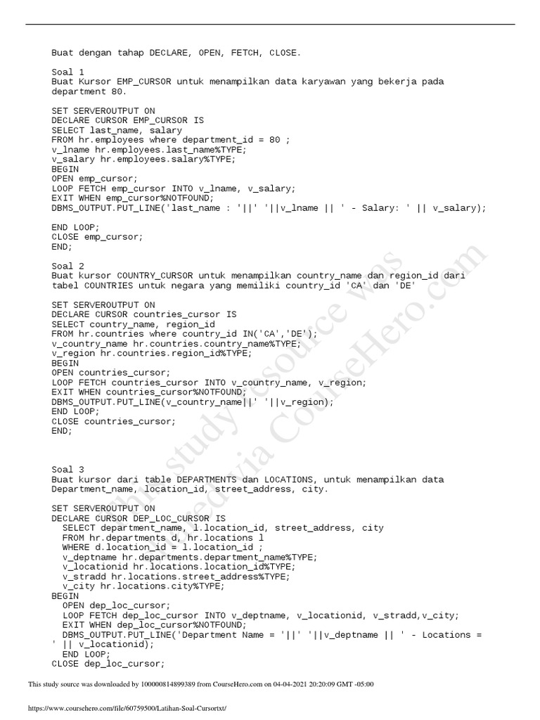 Latihan Soal Cursor | PDF | Graphical User Interfaces | Human–Machine ...