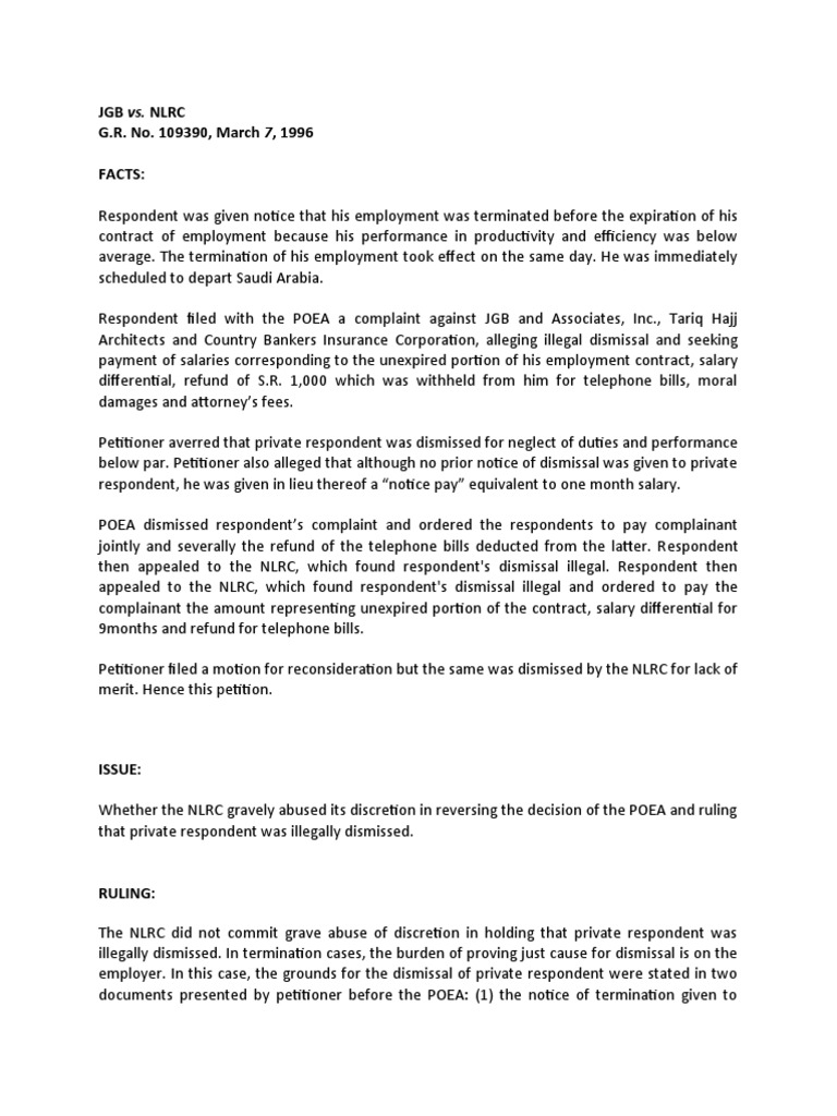 NLRC Ruling on Illegal Dismissal Case | PDF | Common Law | Justice