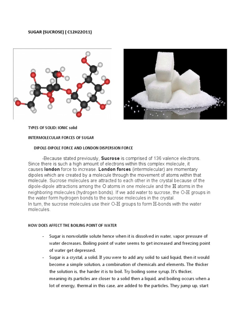 Sugar (Sucrose) (C12h22o11) | PDF | Intermolecular Force | Properties ...