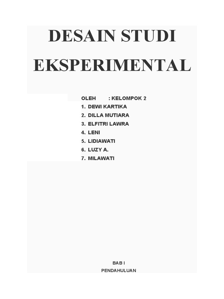 Desain Studi Eksperimental | PDF