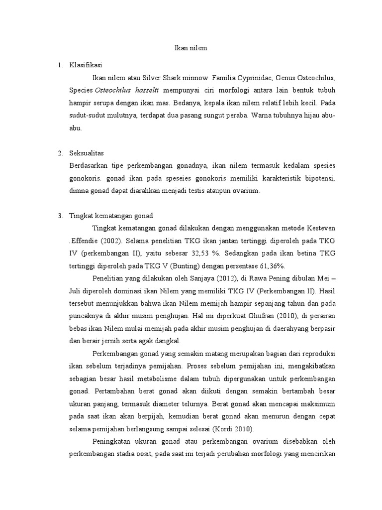 Ikan Nilem | PDF | Sains & Matematika