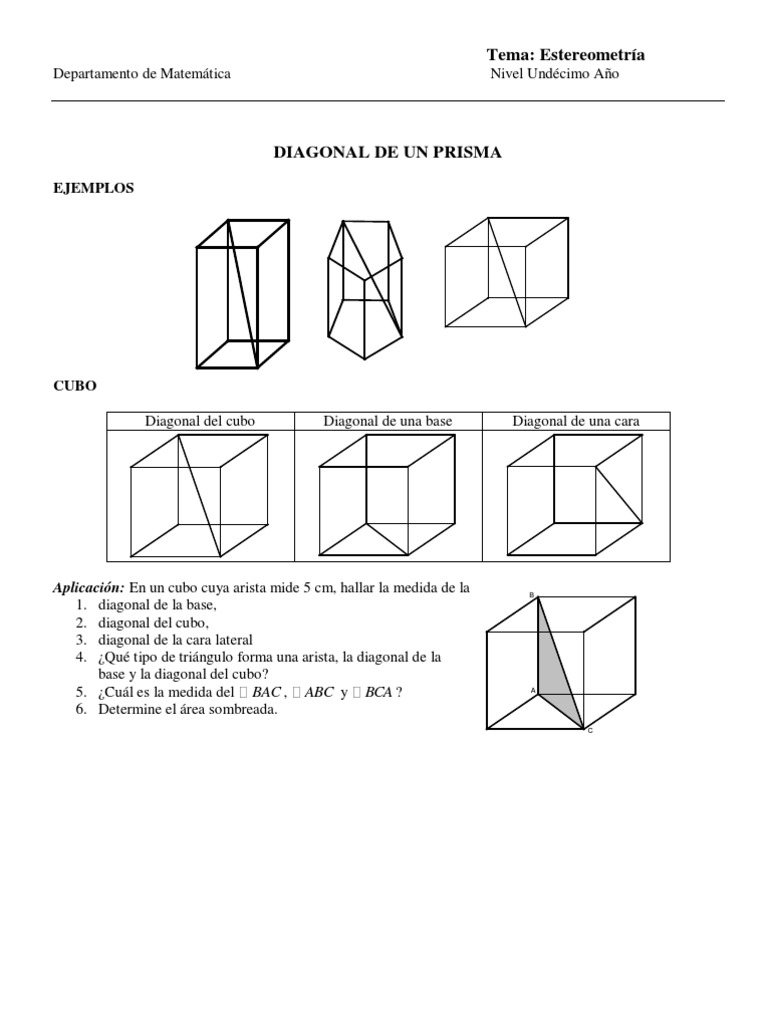 Diagonales de Un Prisma 2 | Geometría plana o euclidiana | Triángulo