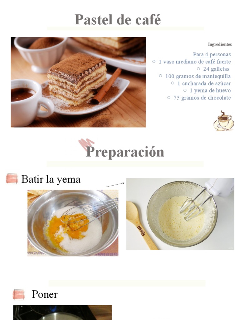 Receta de Pastel de Café Fácil | PDF | Cocina, comidas y vino