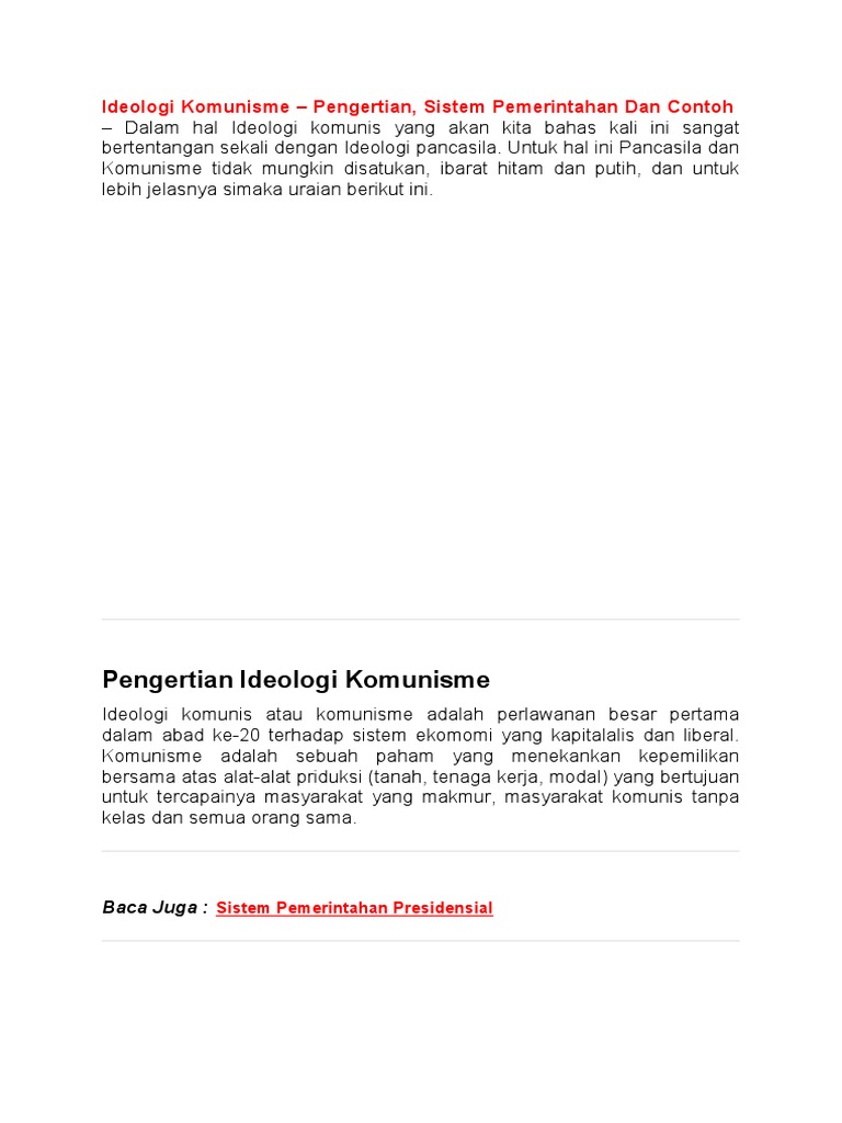Ciri dan Pengertian Ideologi Komunisme | PDF