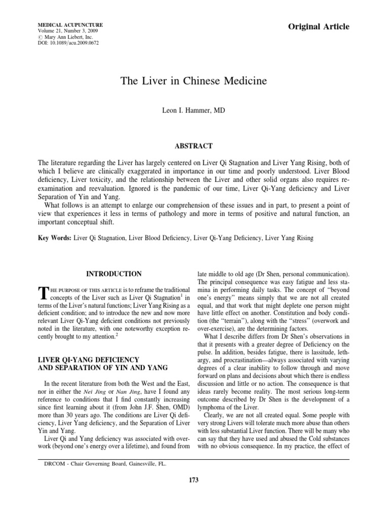 The Liver in TCM | PDF | Traditional Chinese Medicine | Liver