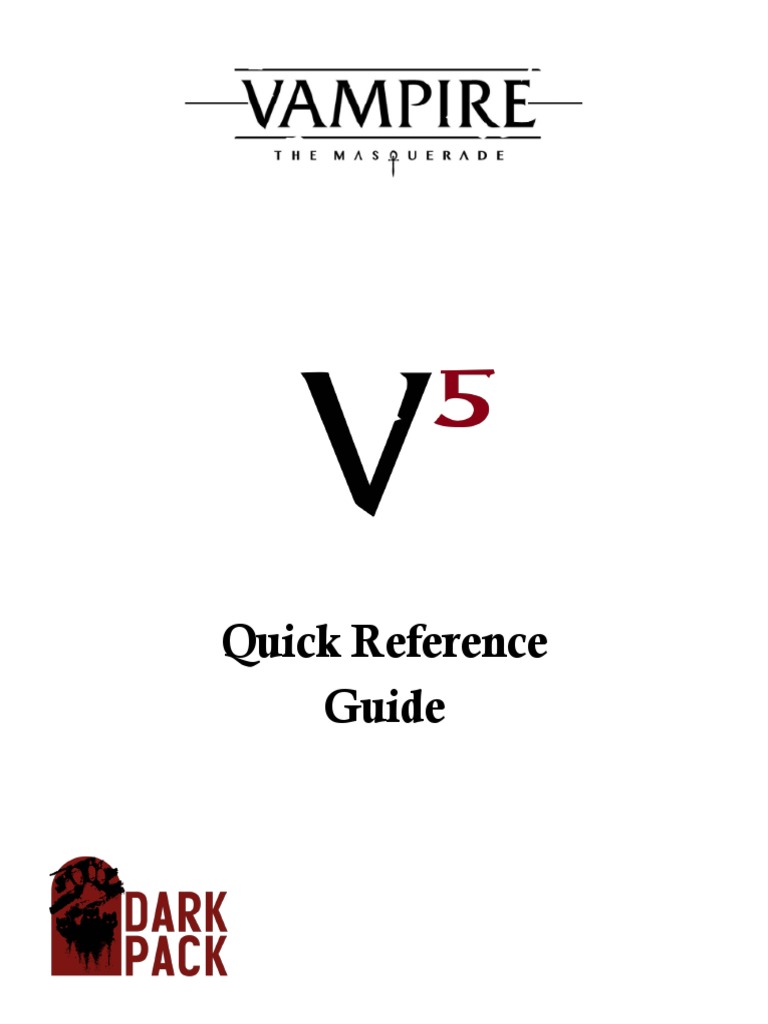 V5 Quick Reference-2.0 | PDF