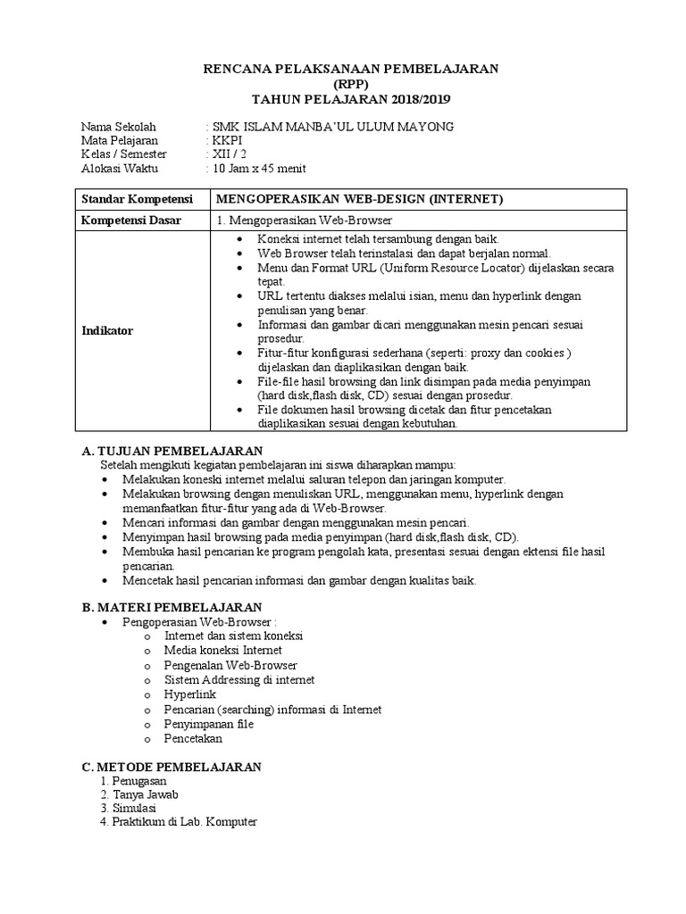 RPP Kkpi Kelas Xii Genap | PDF